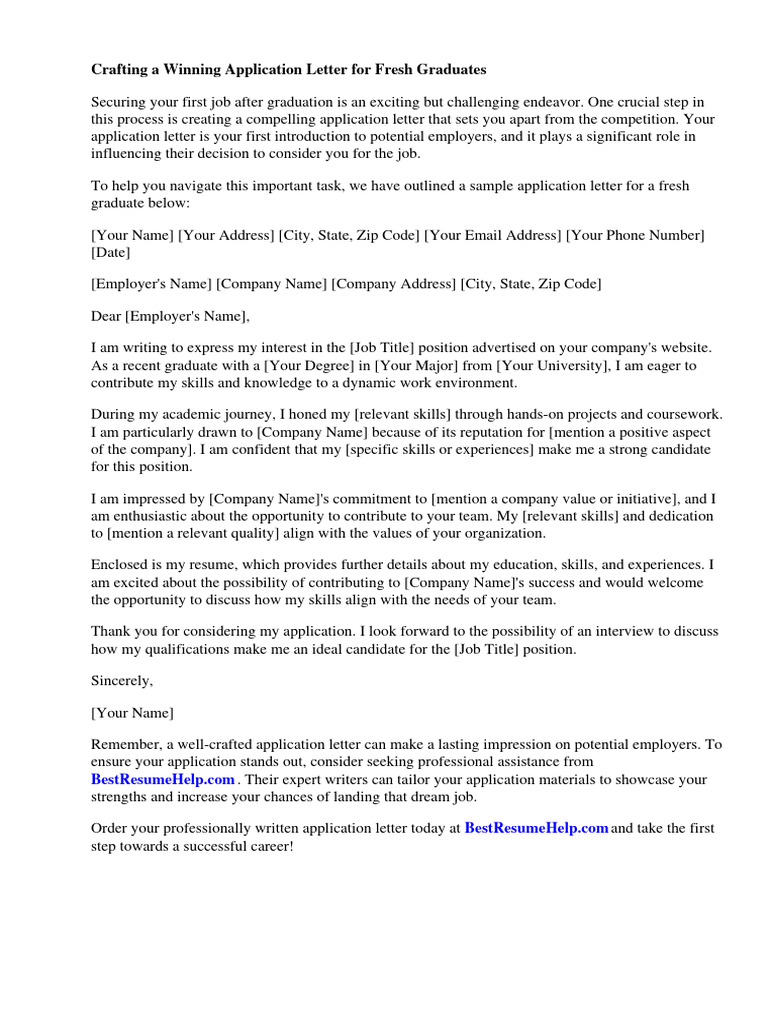 Sample of Application Letter For Job For Fresh Graduate | Download Free ...