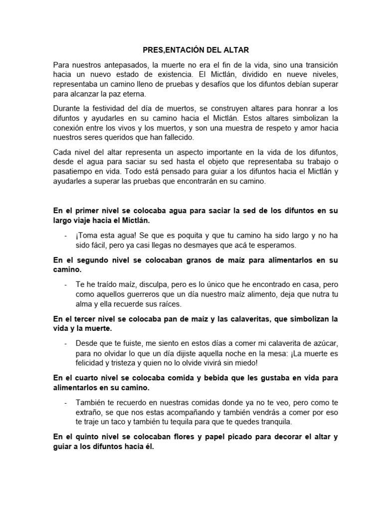 Presentación Del Altar | PDF
