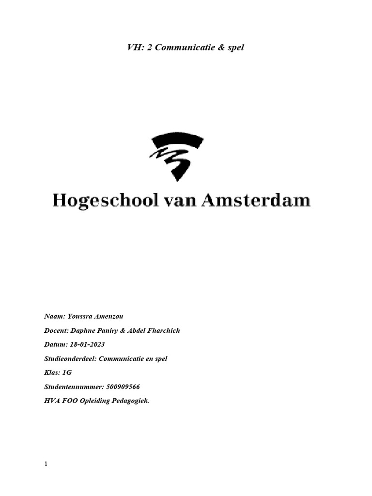 VH 2 Eindopdracht | PDF