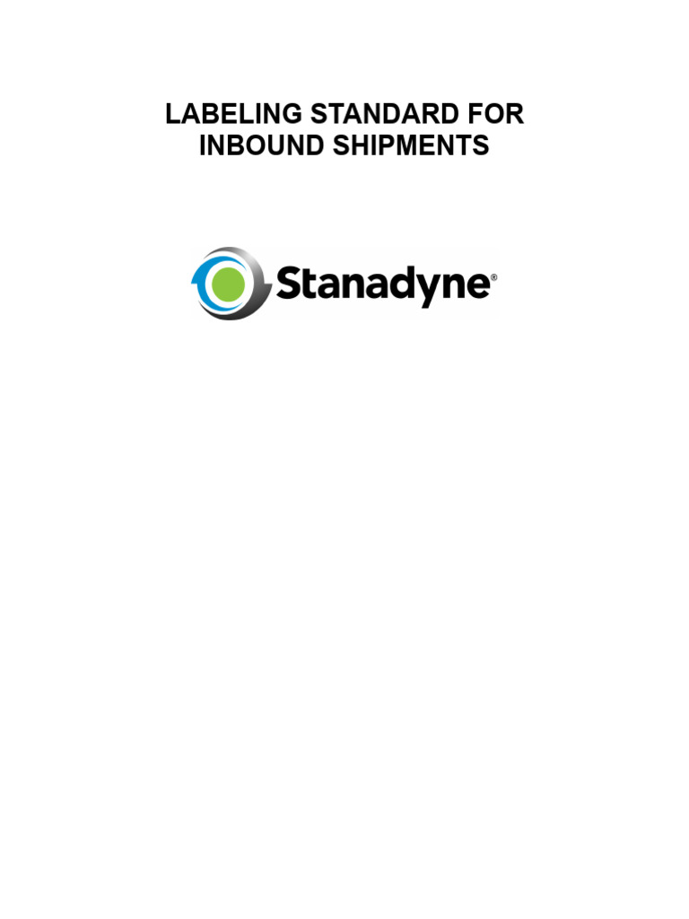 Labeling Standard For Inbound Shipments | PDF | Packaging And Labeling ...