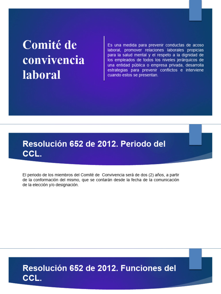 Funciones del Comité de Convivencia Laboral | PDF | Negocios | Finanzas ...