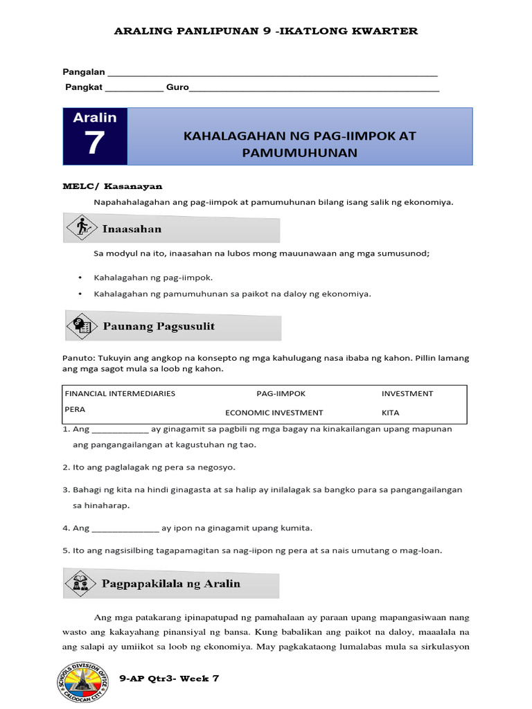 AP 9 Q3 Week 7 | PDF