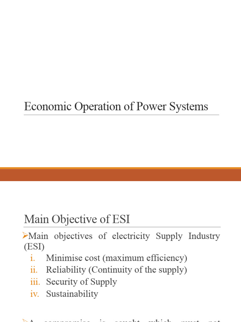 Economic Operation of Power System | PDF | Computers | Technology & Engineering