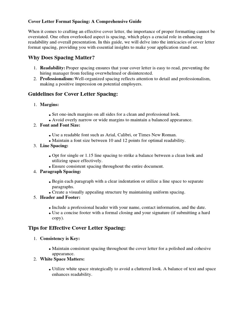 Cover Letter Format Spacing | PDF | Résumé