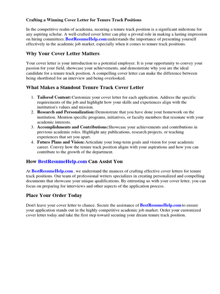 Cover Letter Tenure Track | Download Free PDF | Http Cookie ...