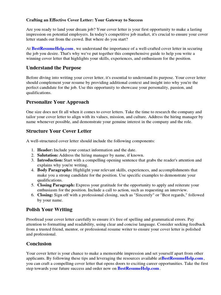How To Write A Good Cover Letter Canada | PDF | Résumé | Human ...