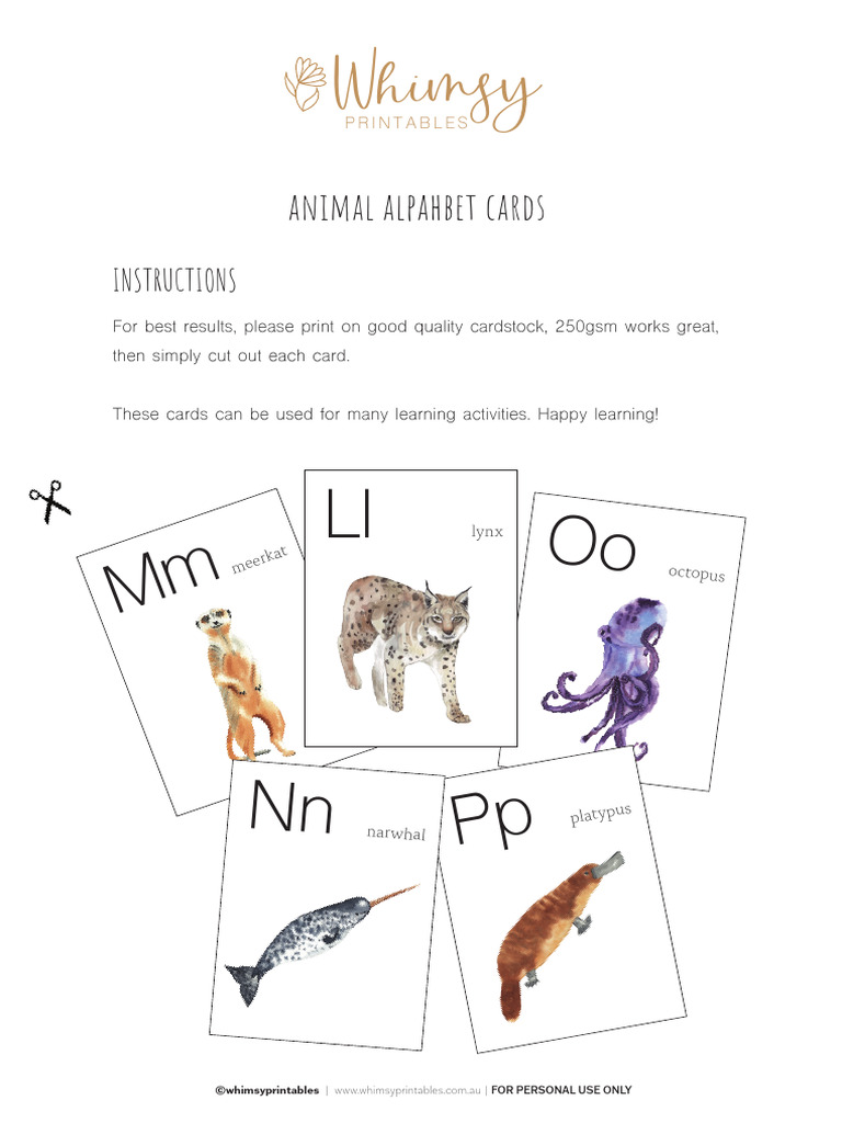 Animal Alphabet Cards | PDF