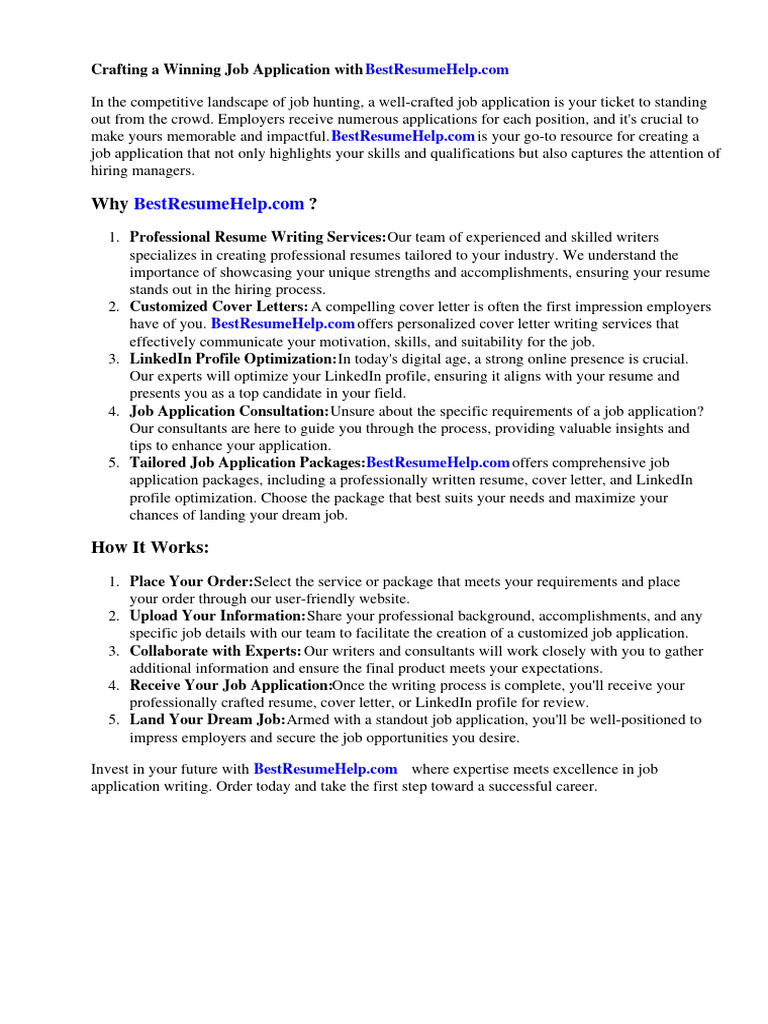 Job Application Letter Outline | PDF | Résumé | Employment