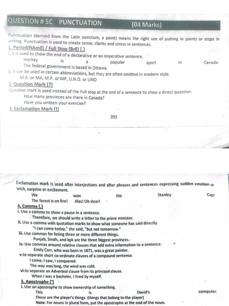 Punctuation - (11th) | PDF