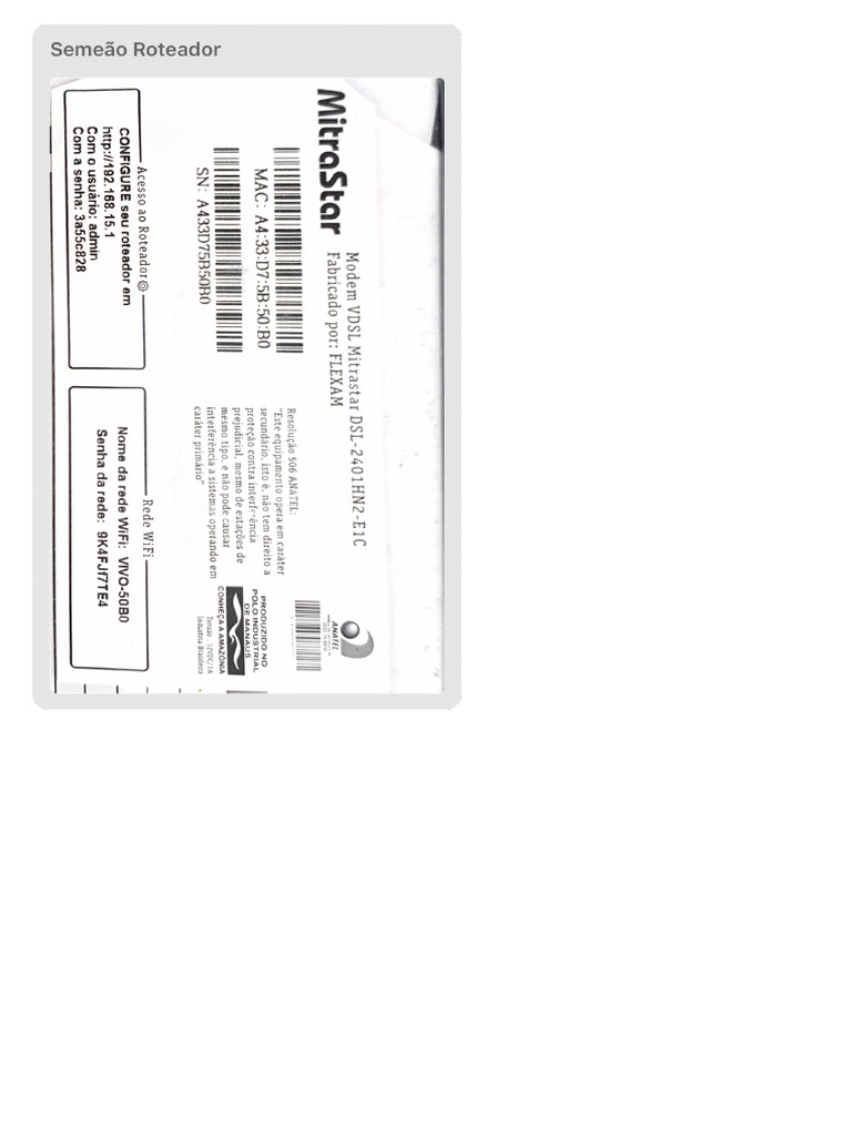 Semeão Roteador | PDF