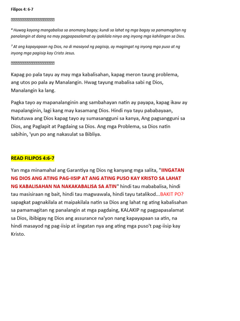 Filipos 4 6-7 | PDF