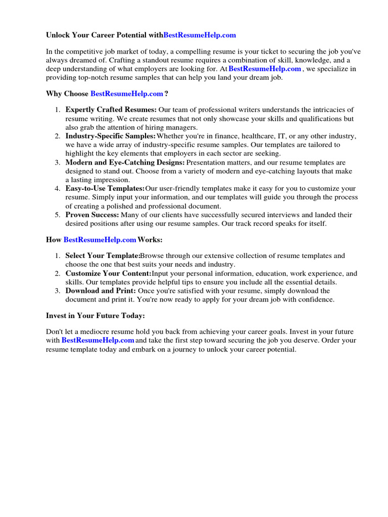 Best Job Resume Sample | PDF | Résumé