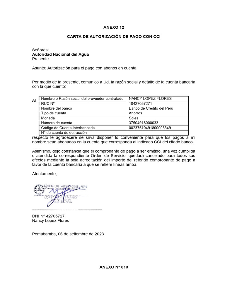 Anexo 12 Al 17 NANCY | PDF | Bancos