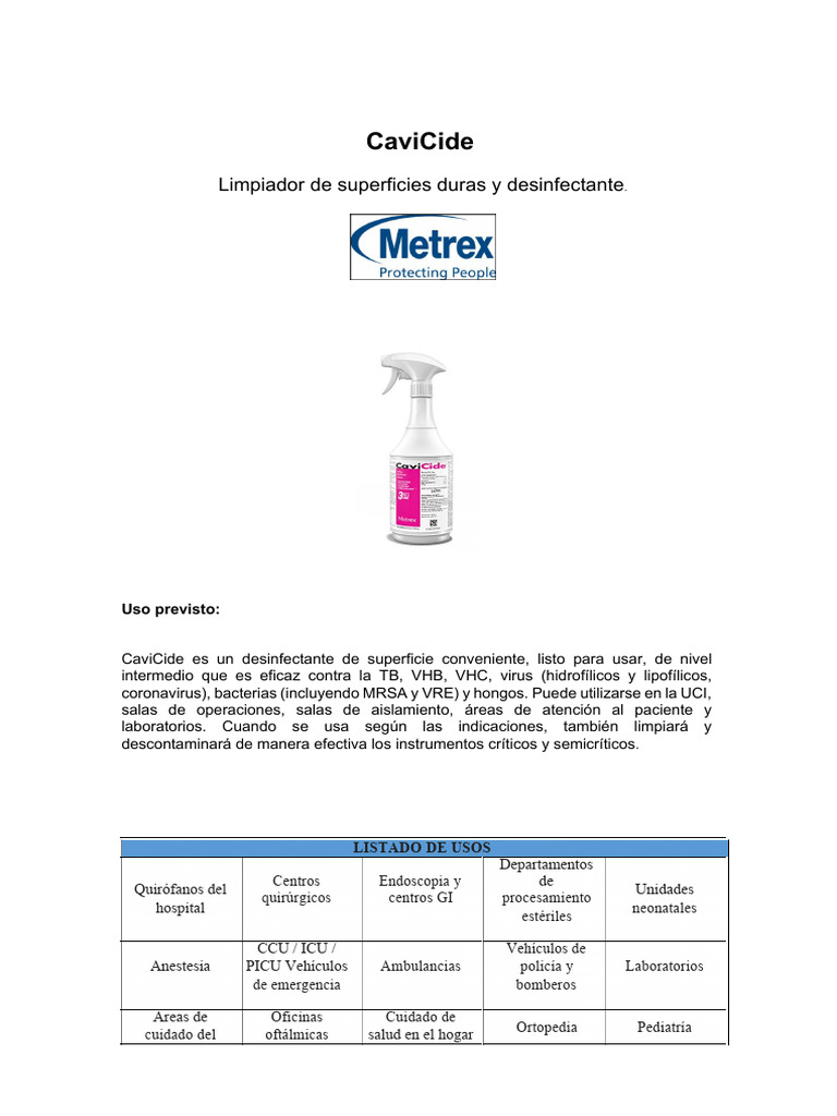 FT CaviCide | PDF | Staphylococcus Aureus | Microbiología