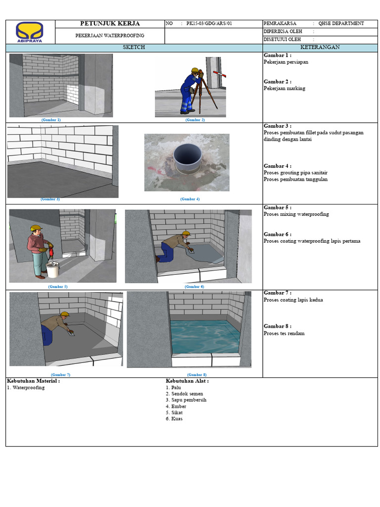 Proses Pekerjaan Waterproofing | PDF