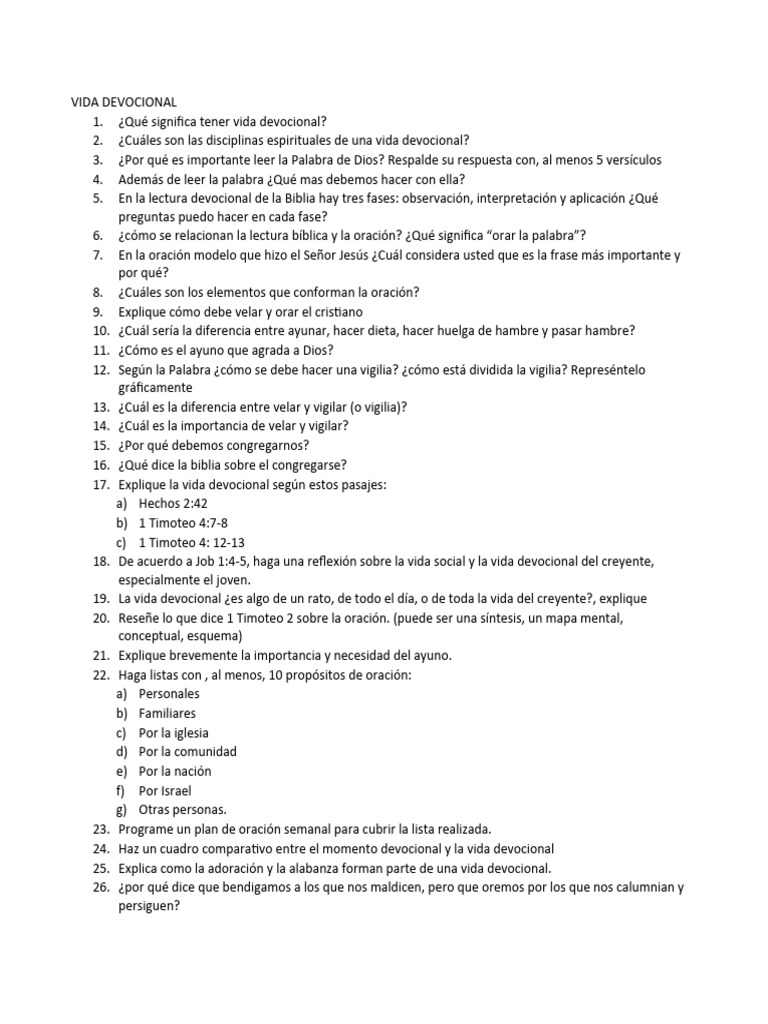 Guía Completa de Vida Devocional | PDF | Oración | Biblia