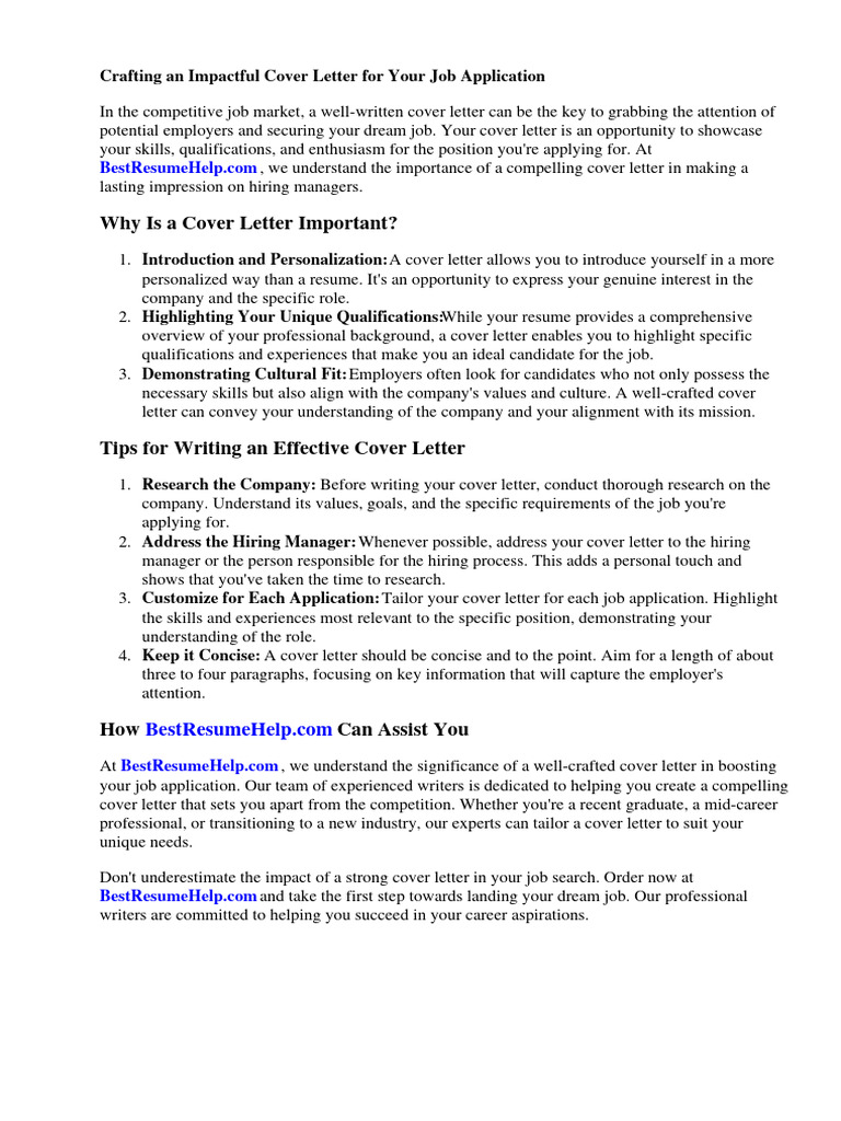 Cover Letter For A Job Application Sample | PDF | Résumé