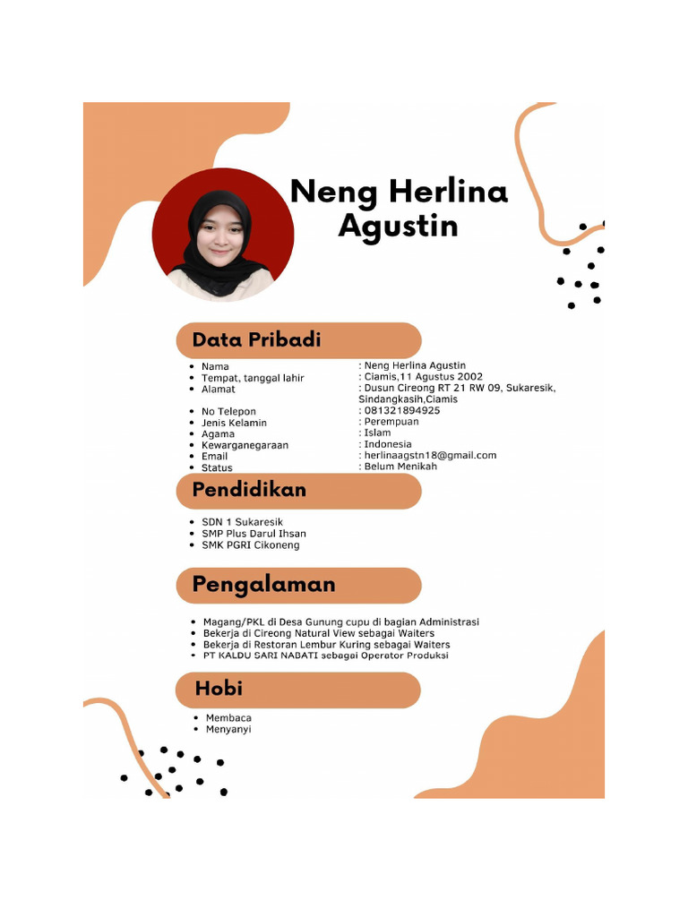 CV Neng Herlina | PDF