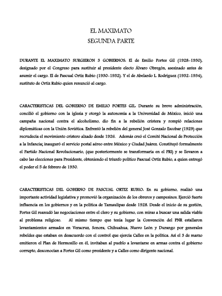 Características y fin del Maximato | PDF | México | Gobierno
