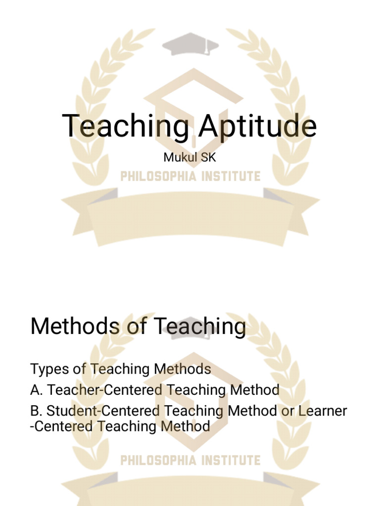 Teaching Aptitude 2 Mukul SK | PDF | Career & Growth | Wellness
