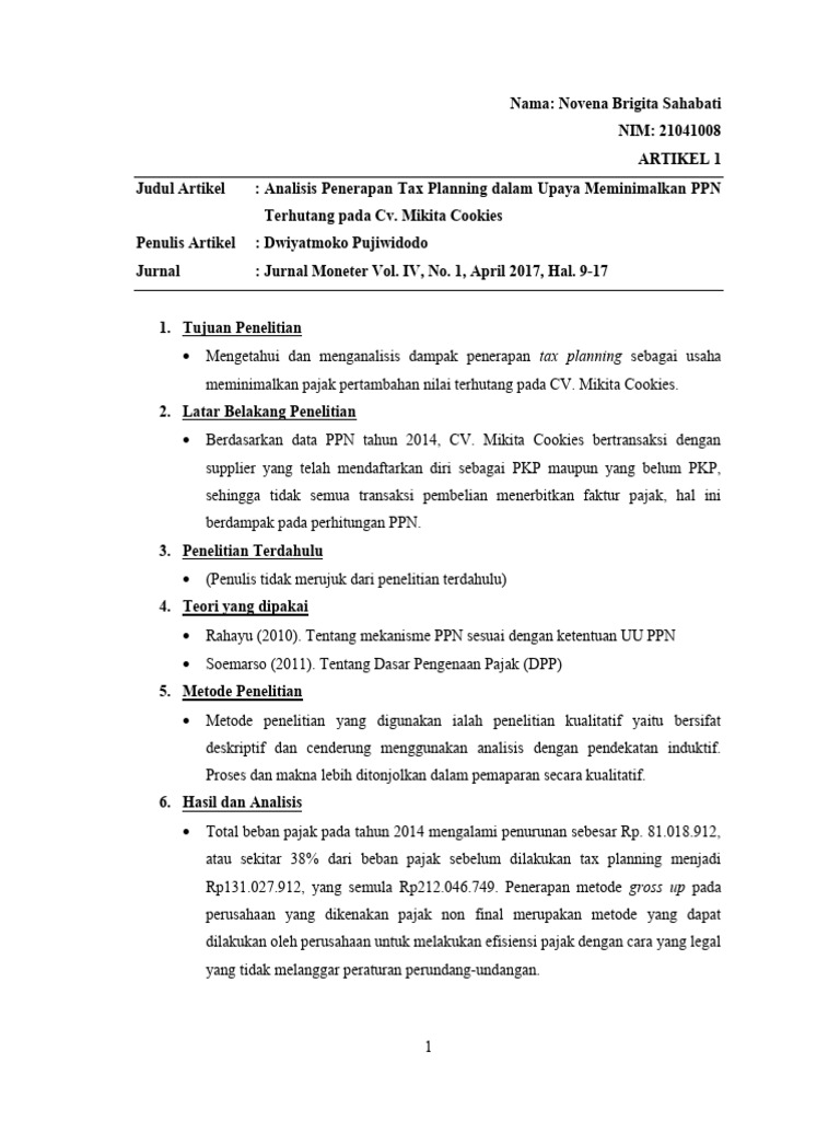 Novena Sahabati (21041008) - Tugas 2 Riviu Artikel | PDF