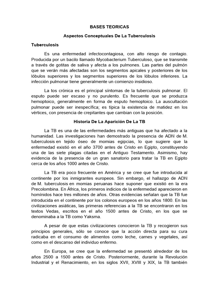 Aspectos Clave de la Tuberculosis | PDF | Tuberculosis | Ciencias de la ...