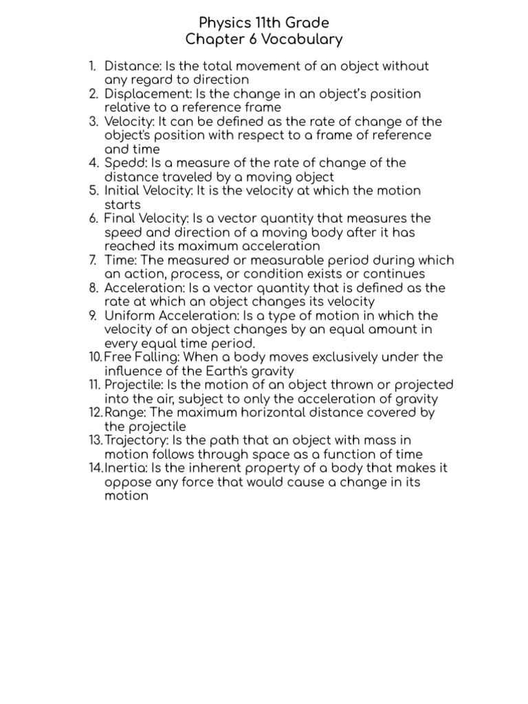 Chapter 6 Vocabulary | PDF