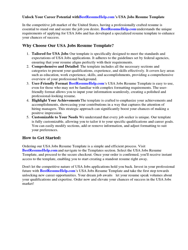 Usa Jobs Resume Template | PDF | Résumé