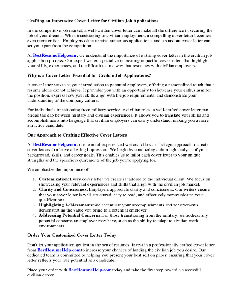 Crafting Civilian Job Cover Letters | PDF | Résumé | Engineer