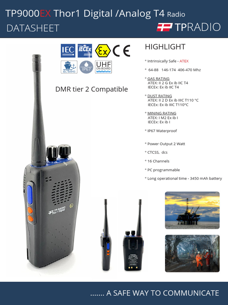 TP9000EX DMR Thor1 Datasheet | PDF | Broadcast Engineering | Electrical Engineering
