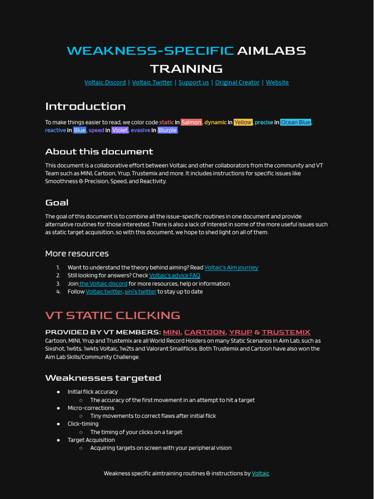 Voltaic X Aimlabs - Weakness-Specific Aim Training Routines | PDF | Technology & Engineering