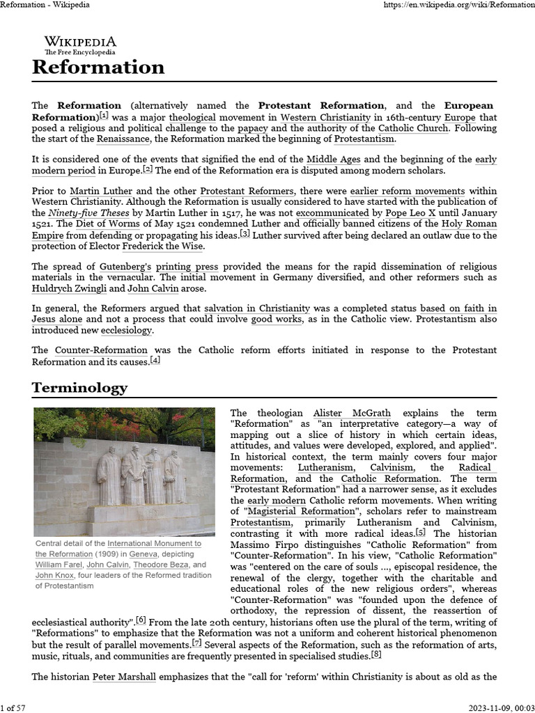 Protestantizmas EN Reformacija Wikipedia | Download Free PDF | Martin ...