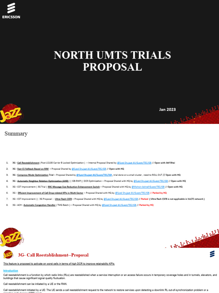 UMTS Trials Proposal North - V2 | PDF | 3 G | Computer Engineering