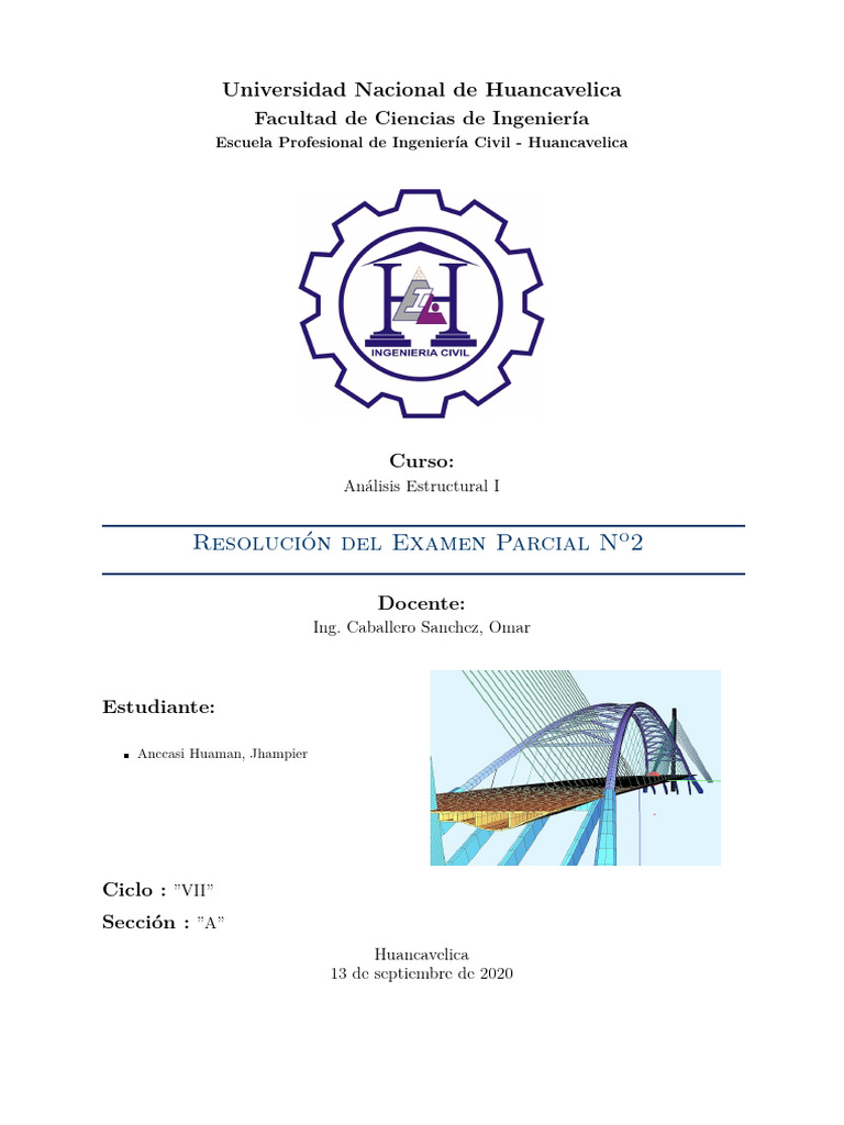 Análisis Estructural I - Solución Del Examen Parcial 2 (Jhampier Accasi ...