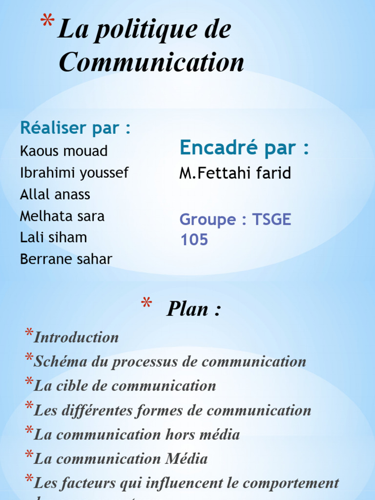 La Politique de Communication | PDF | Publicité | la communication