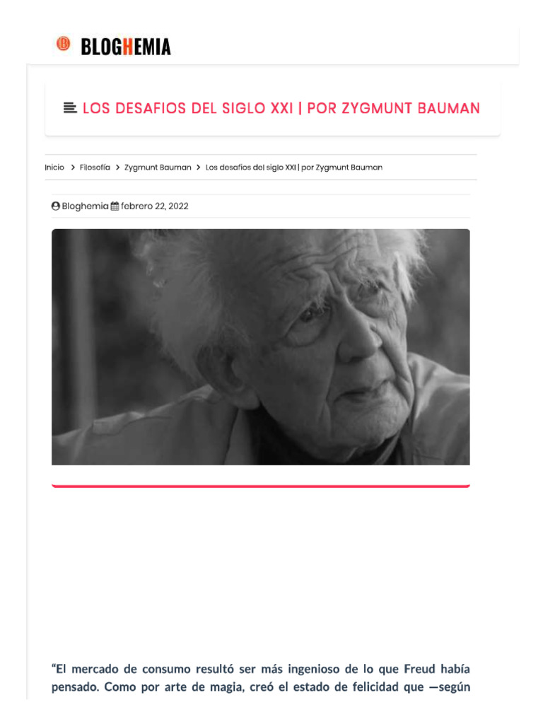 Los Desafios Del Siglo XXI. Entrev A Zygmunt Bauman | PDF