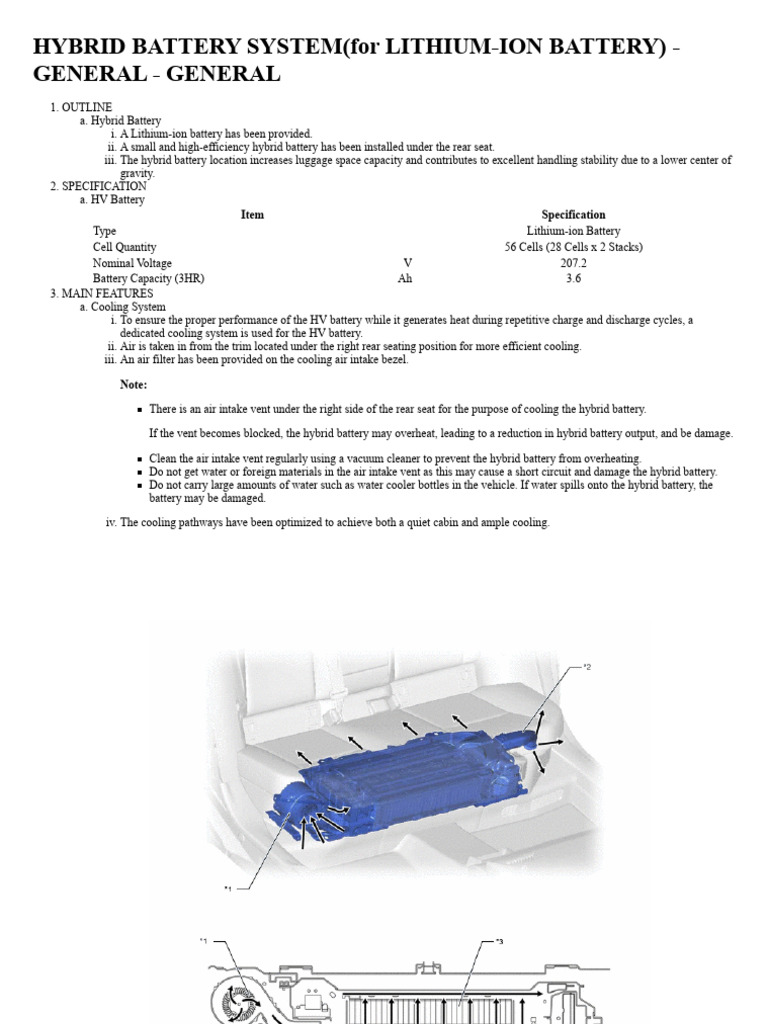 Hybrid Lithium-Ion Battery System Guide | PDF | Duct (Flow) | Hybrid ...