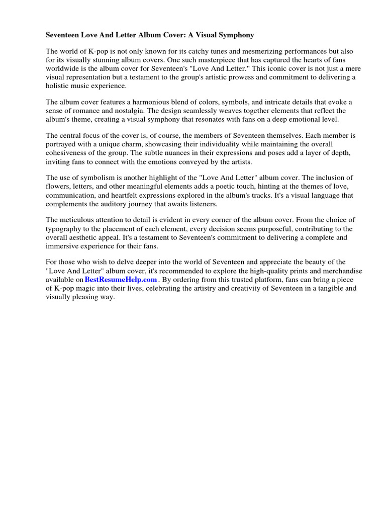 Seventeen Love and Letter Album Cover | PDF | Hip Hop Music