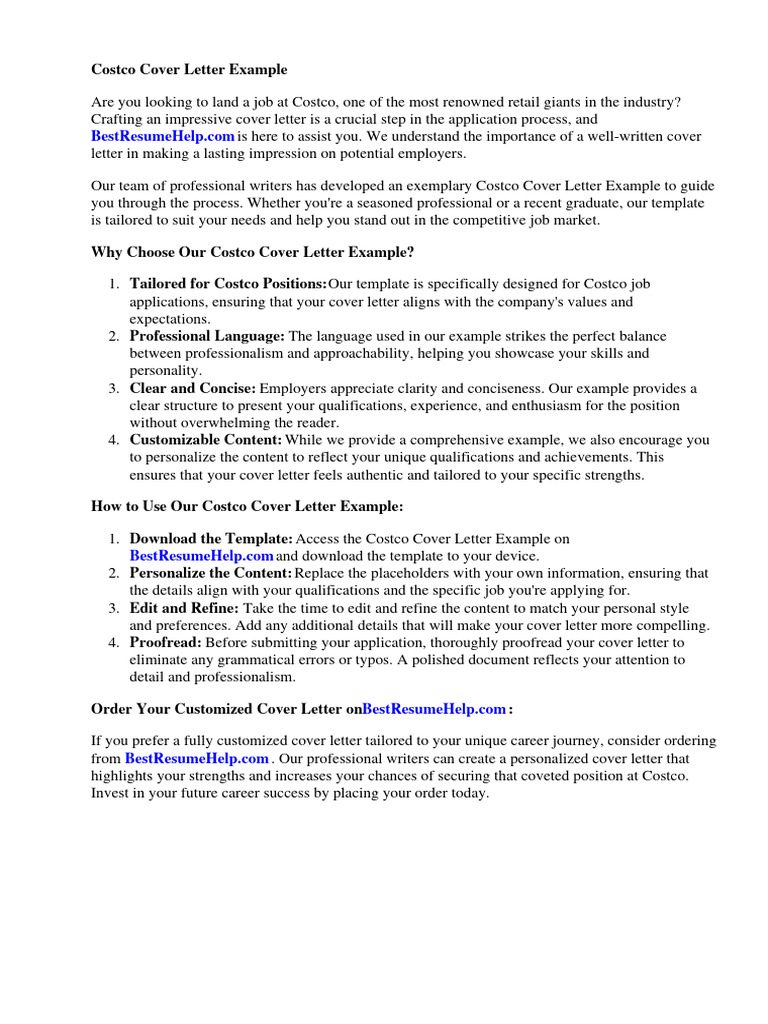 Costco Cover Letter Examples | PDF | Résumé