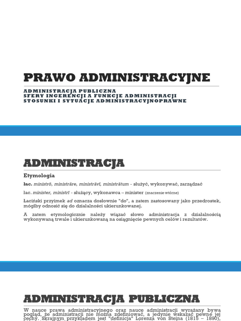 Administracja Publiczna - Pojęcie, Sfery Ingerencji I Funkcje. Stosunki I Sytuacje ...