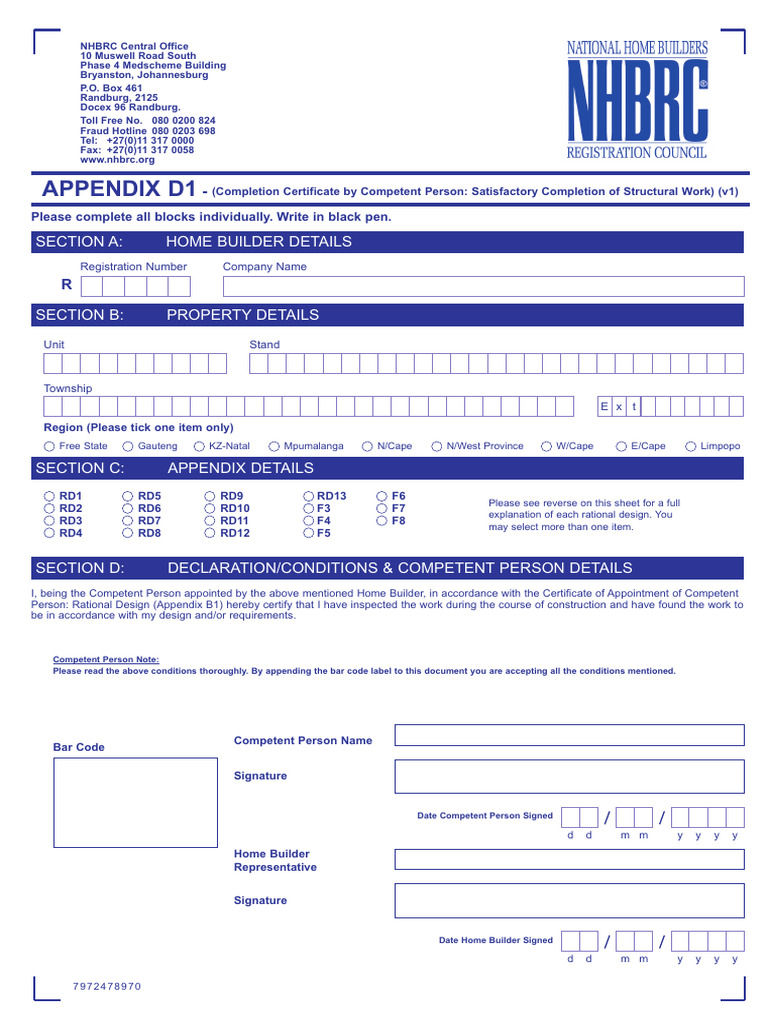 Appendix D1-Form | Download Free PDF | Building Engineering ...
