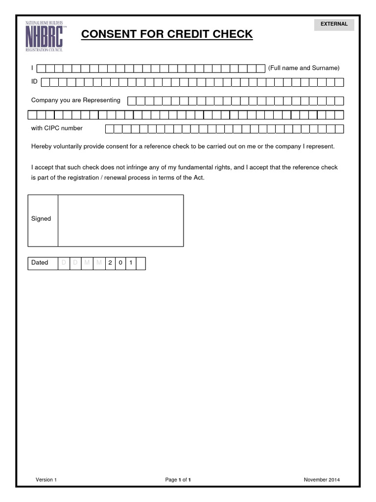 Credit Check Consent Form Template | PDF | Finance & Money Management