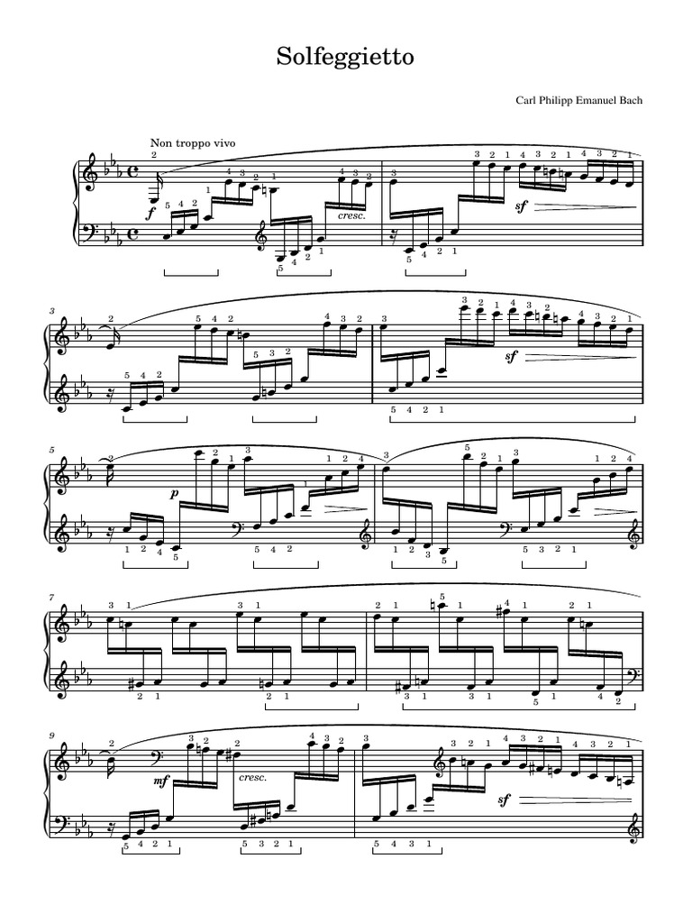 CPE Bach - Solfeggieto | PDF | Bach Family | Compositions