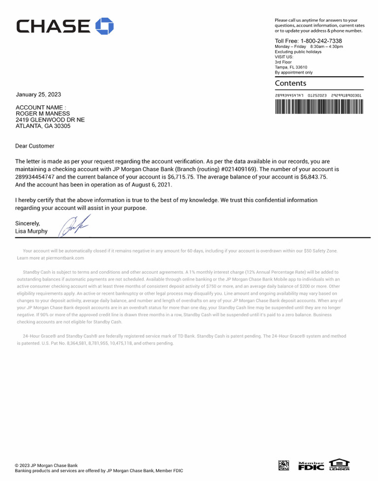 Chase-Bank-Letter S 2 | PDF