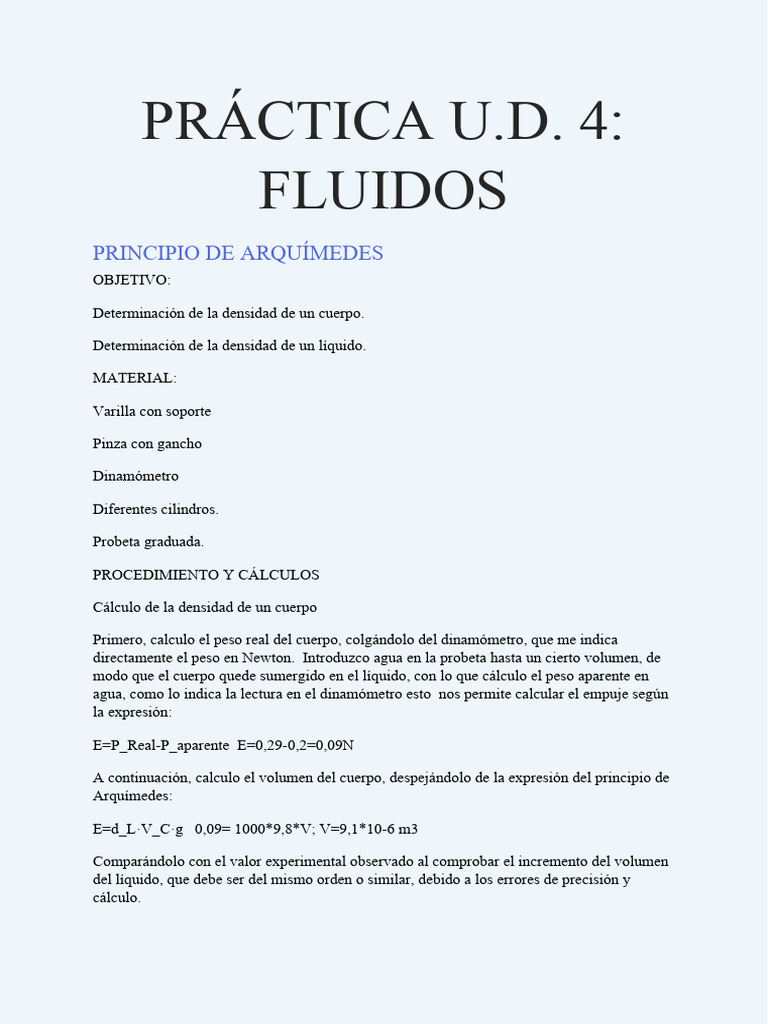 Práctica U-1 | PDF | Densidad | Física Aplicada e Interdisciplinaria