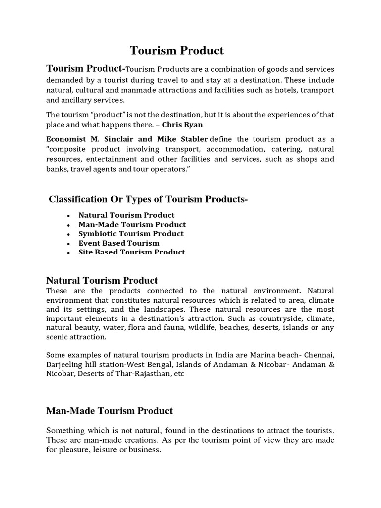 Types of Tourism Products in India | PDF | Tourism