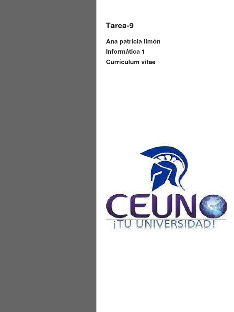 Tarea-9 Informatica CV | PDF | Crecimiento personal y profesional | Negocios
