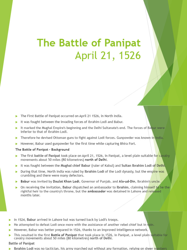 The Battle of Panipat | PDF | Military | Battles