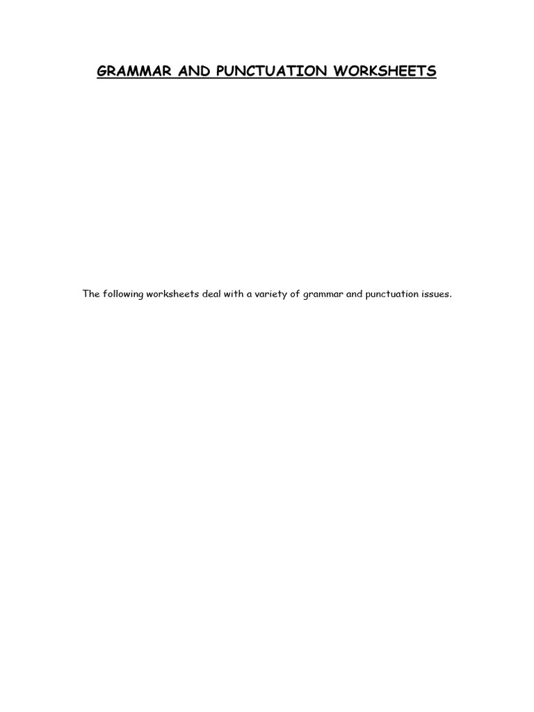 Spag Activity Sheets | PDF | Sentence (Linguistics) | Subject (Grammar)