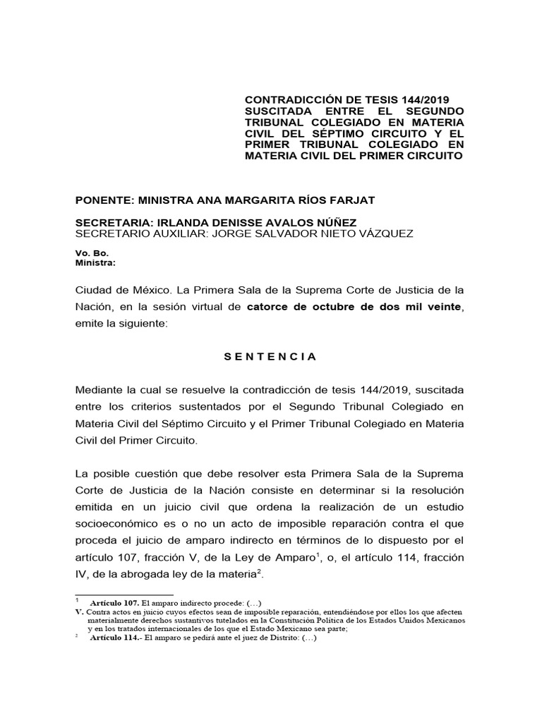 ENGROSE - AMRF - CT 144-2019 (Estudio Socioeconómico) | PDF | Caso de ...